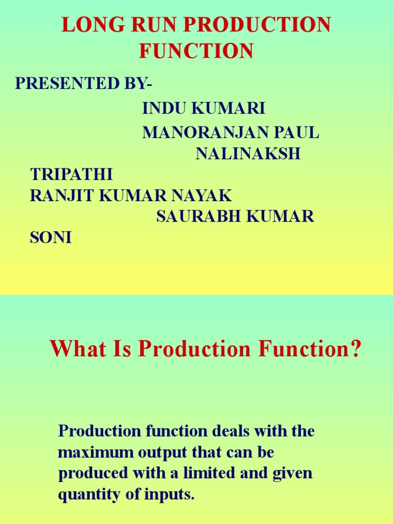 Long Run Production Function | PDF | Supply Chain Management ...