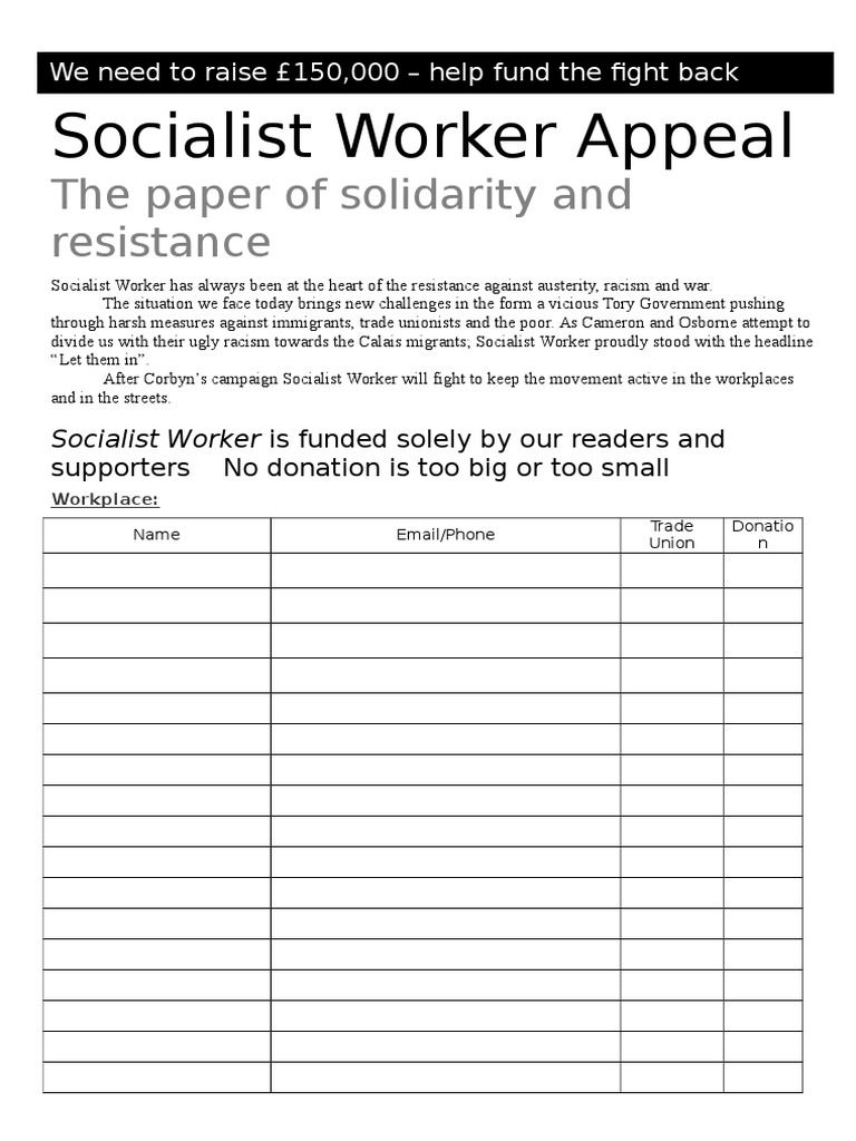 Appeal Collection Sheet 2015 | PDF