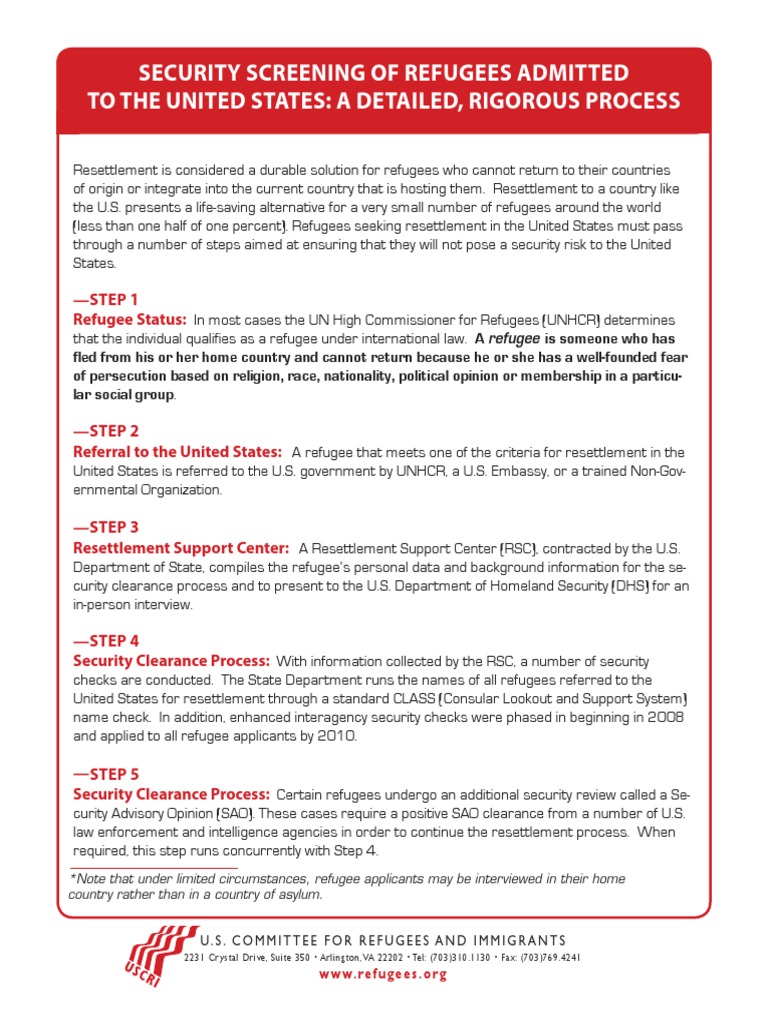 Refugee Screening Process | PDF | Refugee | U.S. Customs And Border ...
