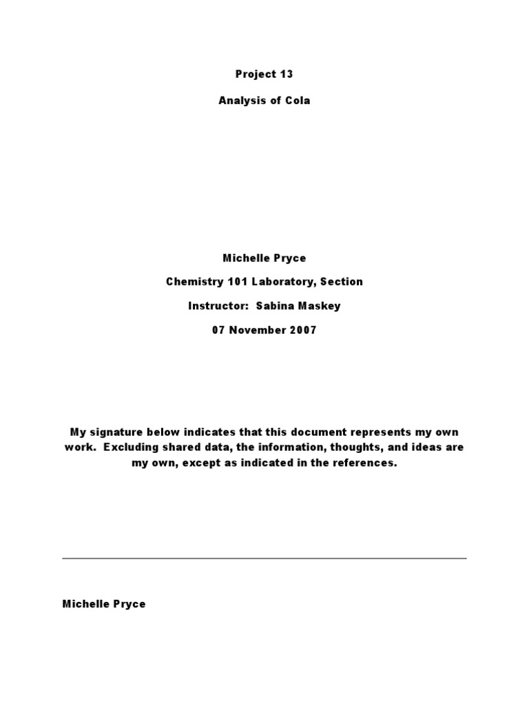 Analysis of Cola | PDF | Spectrophotometry | Absorbance