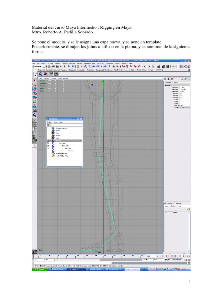 Rigging en Maya | PDF | Spline (Matemáticas) | Point and Click