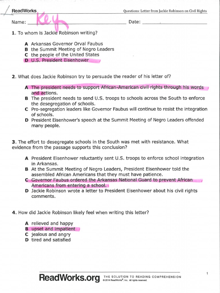 Key Pairedtext Jackierobinson | PDF