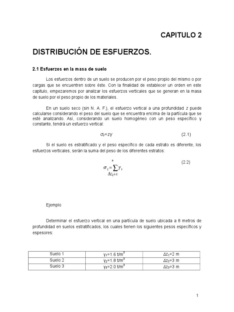 Esfuerzos en Masas de Suelos | PDF | Suelo | Elasticidad (Física)