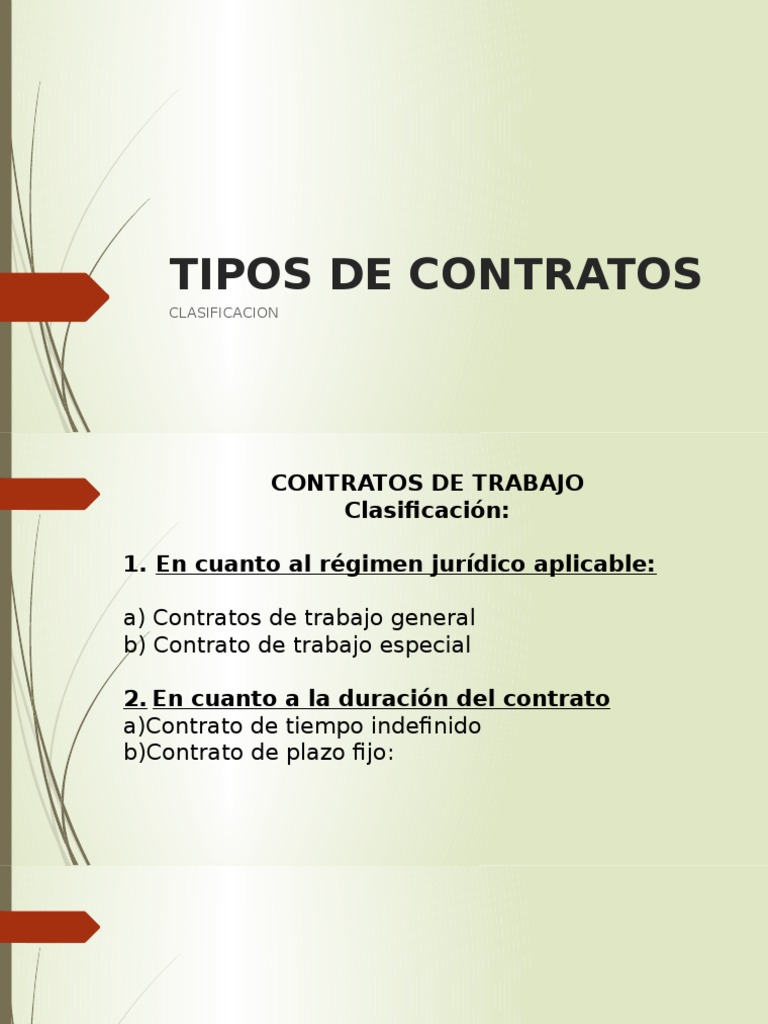 Tipos de Contratos Chile | Derecho laboral | Tiempo de trabajo