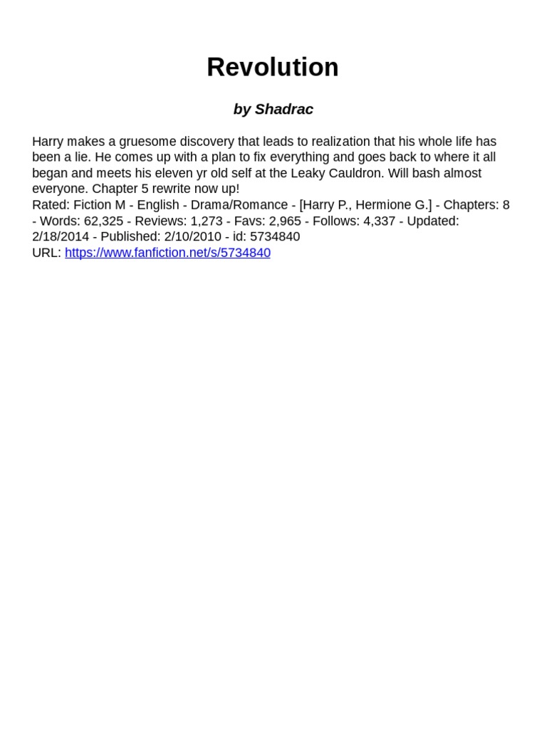 Revolution - Shadrac | PDF | Harry Potter Universe | Harry Potter