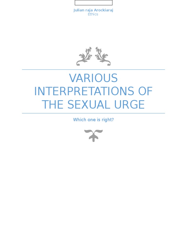 Various Interpretations of The Sexual Urge | PDF | Libido | Marriage