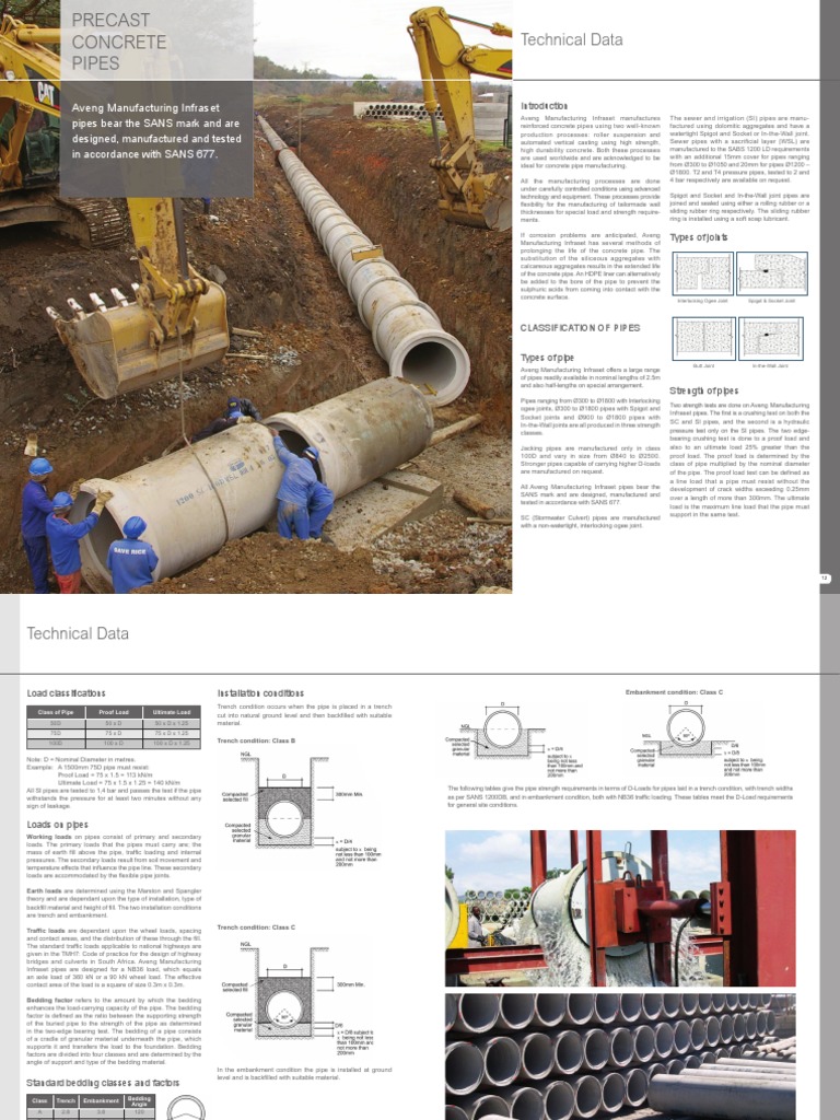 Aveng INFRASTRUCTURE Brochure 11-14 - Technical Data | PDF | Pipe ...