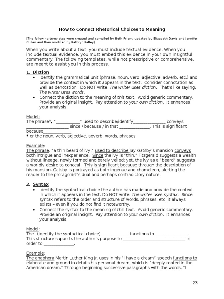Analyzing Rhetorical Choices in Text | PDF | Phrase | Adverb