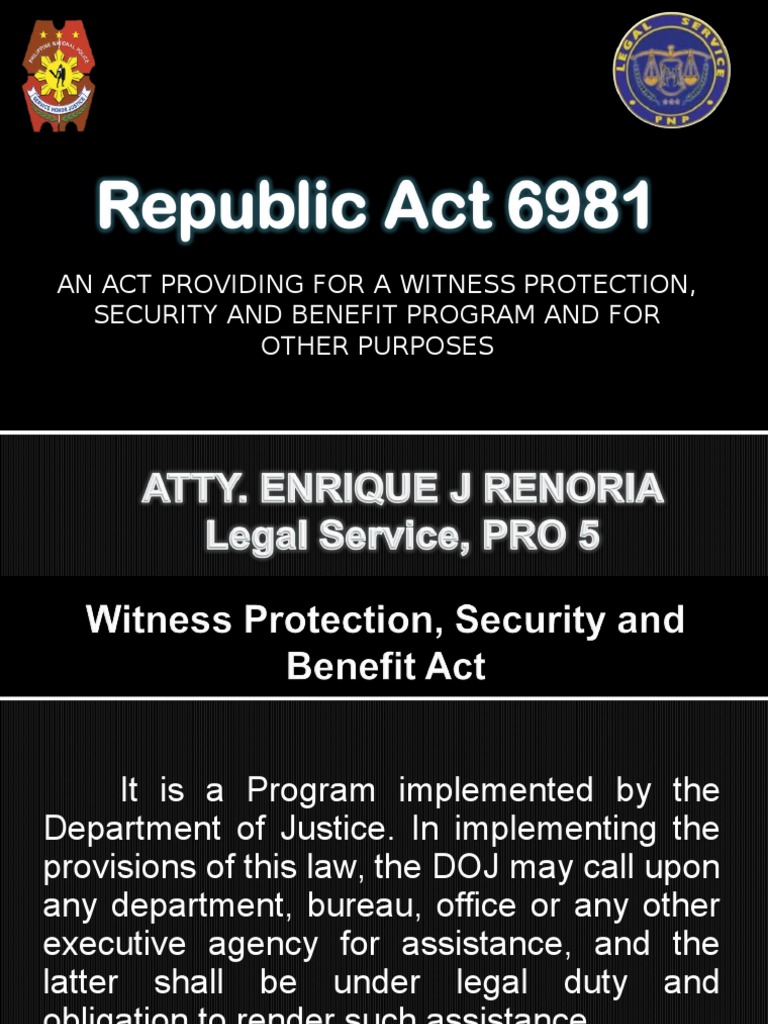 Ra 6981 | PDF | Witness | Prosecutor
