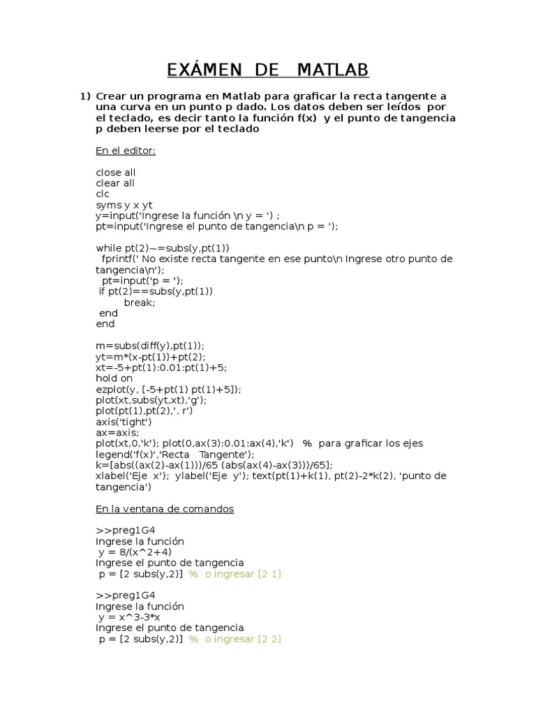 Ejercicios Resueltos Matlab 2011 | PDF | Métodos y materiales de ...