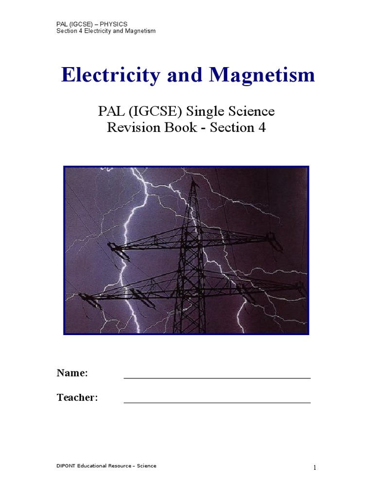 Section 4 - Electricity and Magnetism - With Notes Page | PDF | Series ...