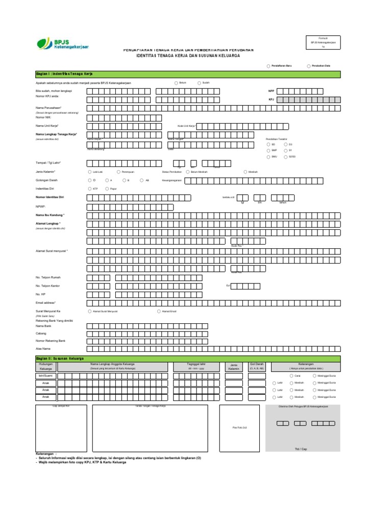 Form 1A BPJS Ketenagakerjaan | PDF | Karier & Perkembangan