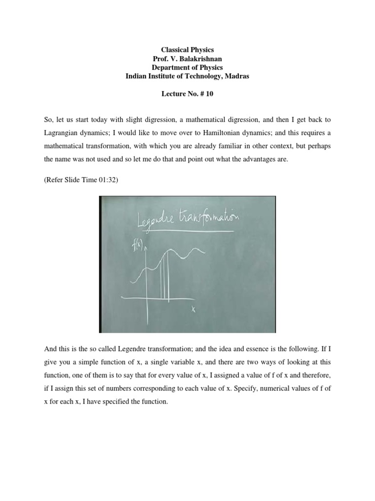 Classical Physics Prof. V. Balakrishnan Department of Physics Indian ...