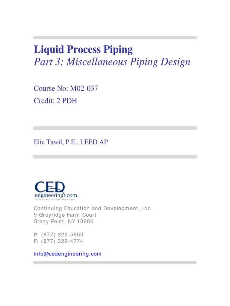 CED - Liquid Process Piping Design | PDF | Pipe (Fluid Conveyance ...
