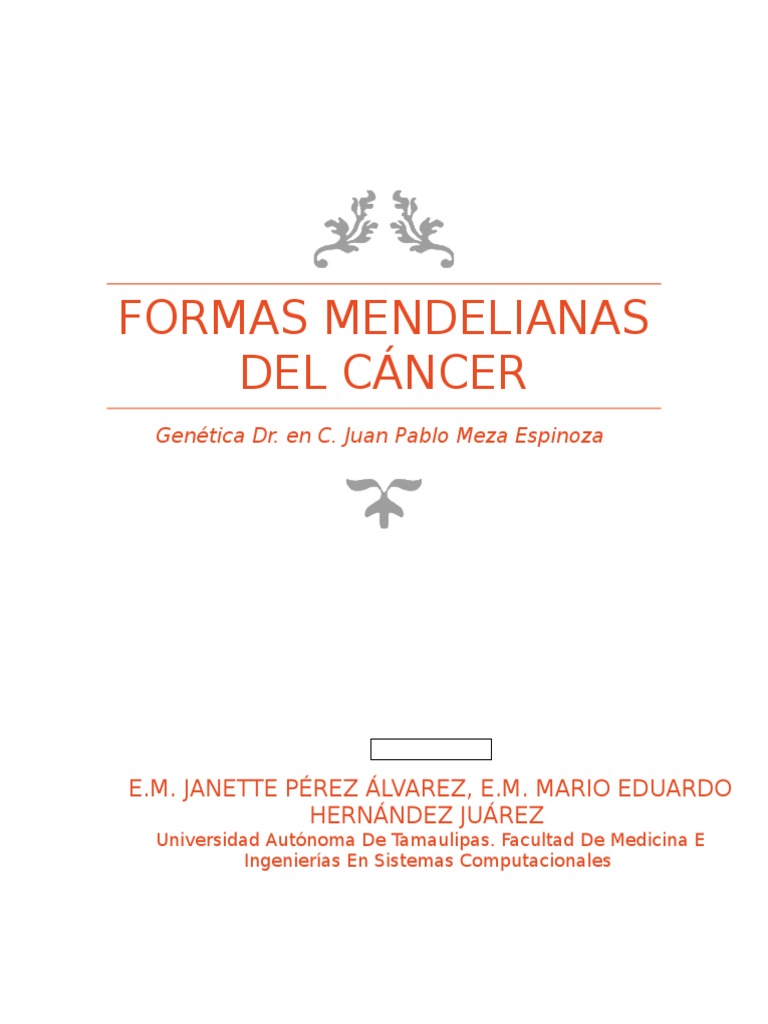 Formas Mendelianas Del Cancer | PDF | Cáncer colonrectal | Gen supresor ...