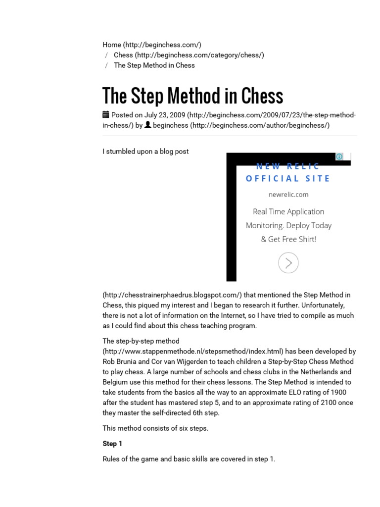 The Step Method in Chess - Beginchess | PDF | Chess Strategy | Chess