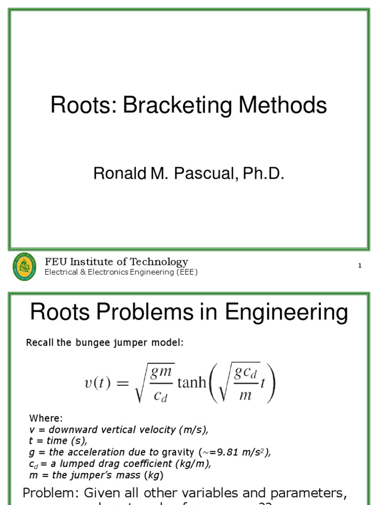 Numerical Methods Bracketing Method | PDF | Mathematics Of Computing ...