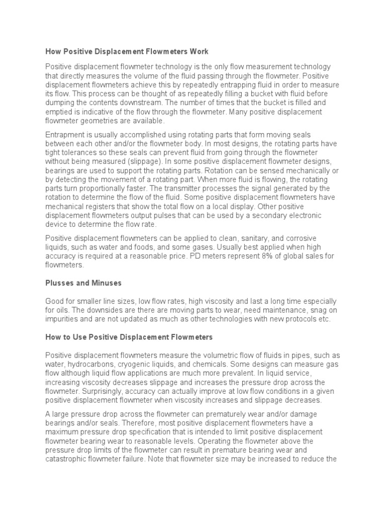 Pd Meter Pdf Flow Measurement Pump
