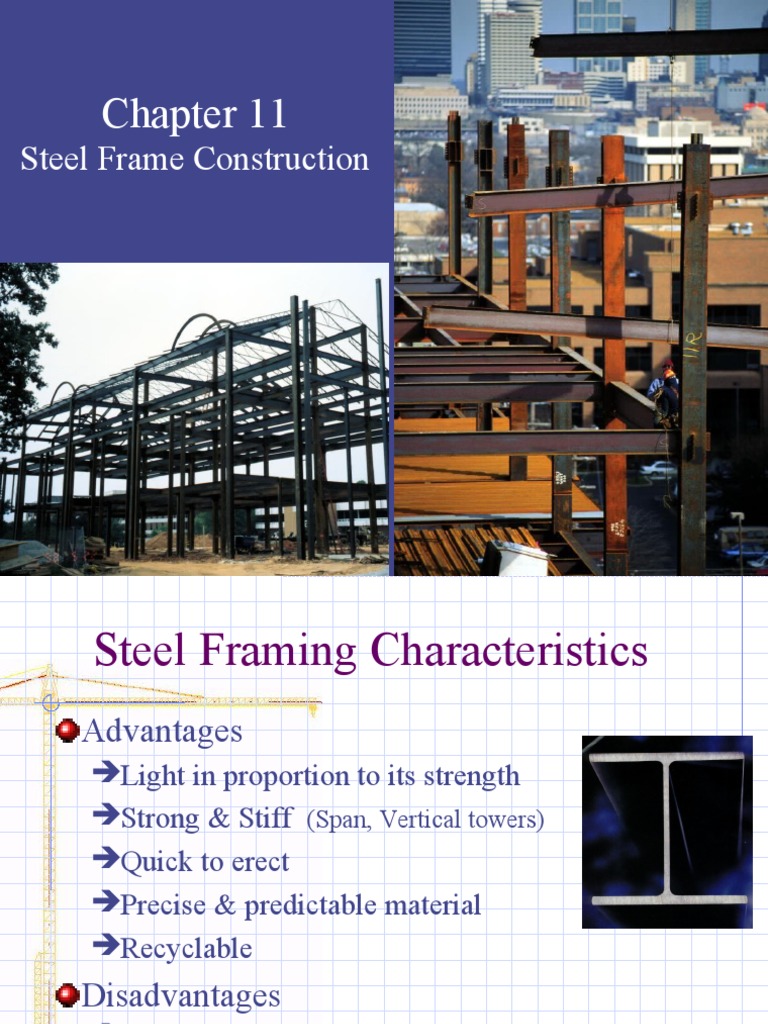 Chap11 Steel Frame Construction | PDF | Truss | Structural Steel