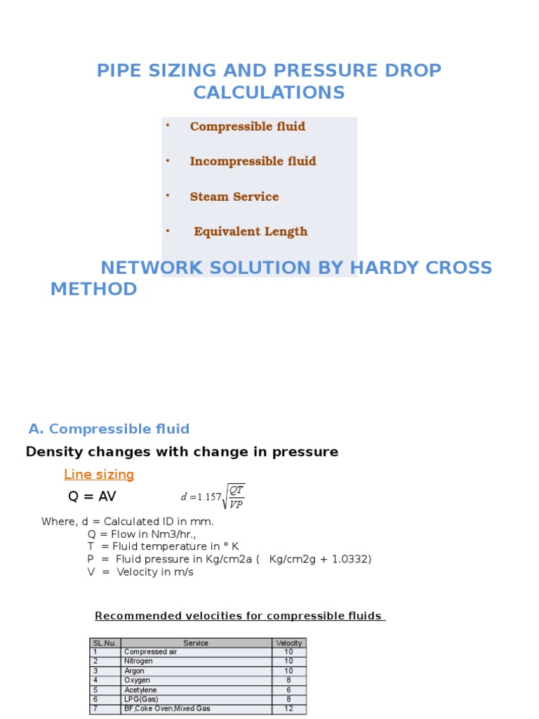 Pipe Sizing and Pressure Drop Guide | PDF | Mechanics | Building ...