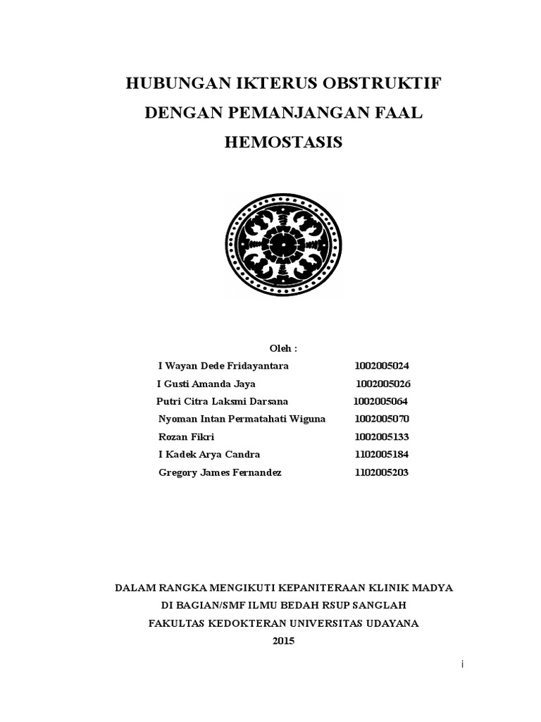 Hubungan Ikterus Obstruktif Dengan Pemanjangan Faal Hemostasis | PDF | Pengembangan Diri ...