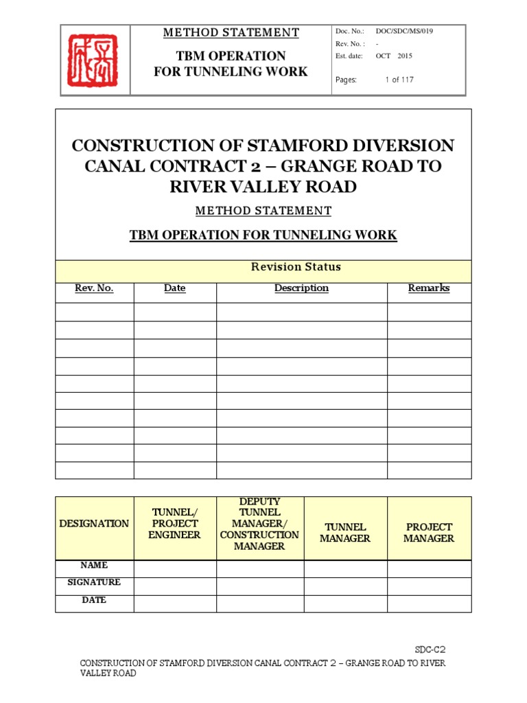 TBM Operation For Tunneling Work (Final) PDF | PDF | Tunnel | Crane ...