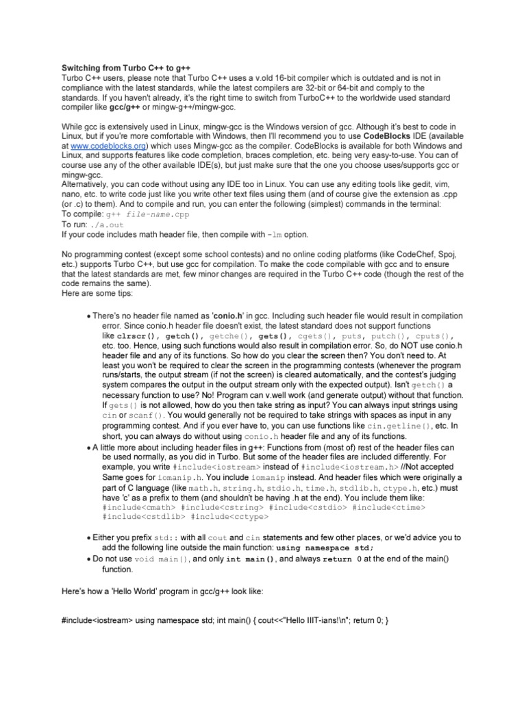 Turbo | PDF | Integrated Development Environment | C++