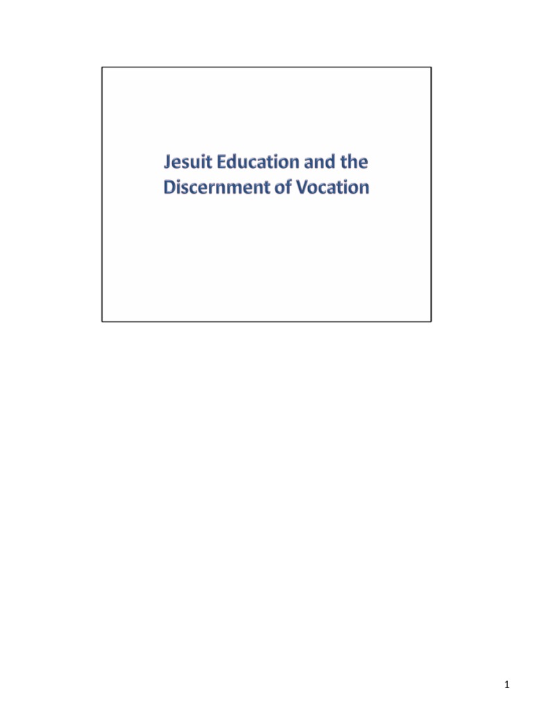 Jesuit Education and The Discernment of Vocation | PDF | Theoria | God