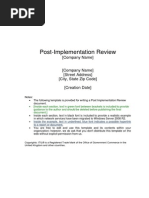 What is Post Implementation Review | Change Management | Evaluation