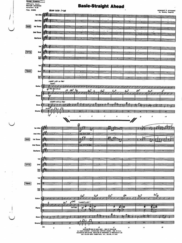 Basie-Straight Ahead Score - Count Basie | PDF