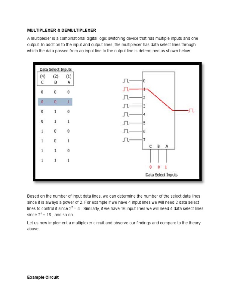 Multiplexer and Demultiplexer in Multisim | PDF | Electrical Circuits ...