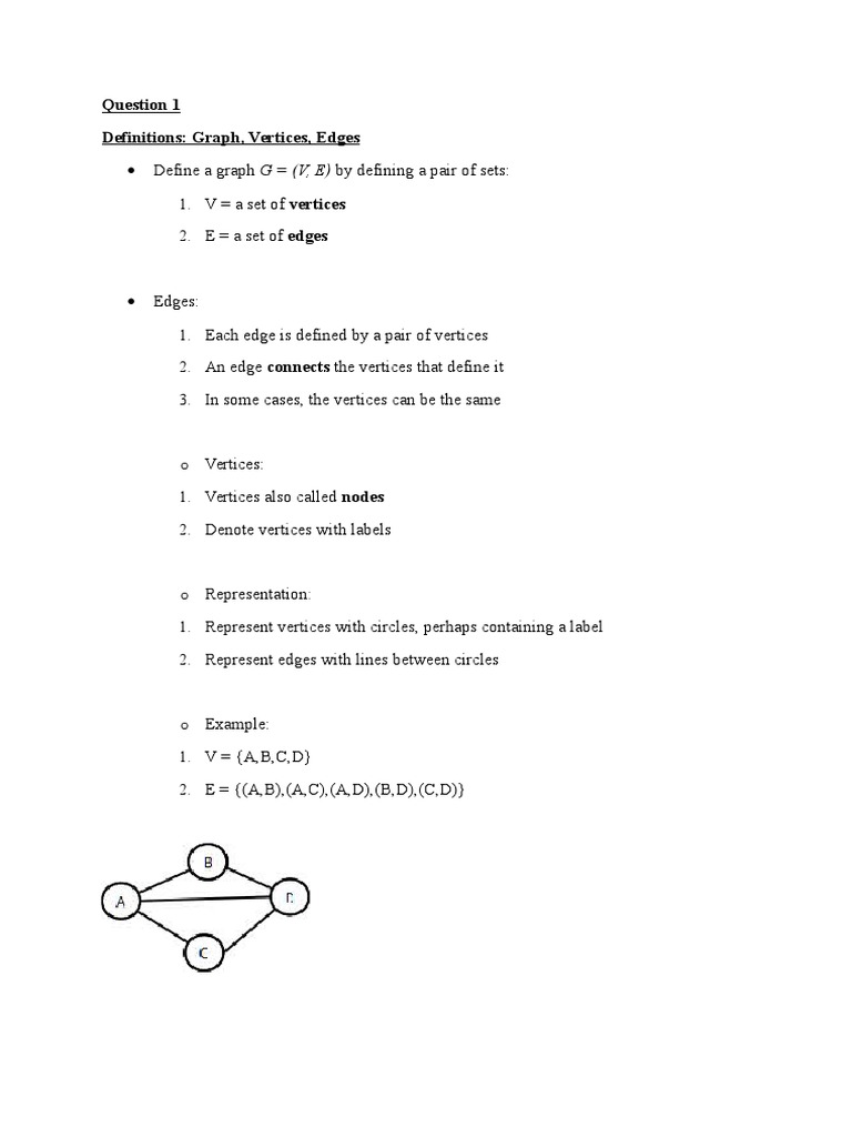 Definitions: Graph, Vertices, Edges | PDF | Vertex (Graph Theory) | Mathematical Relations