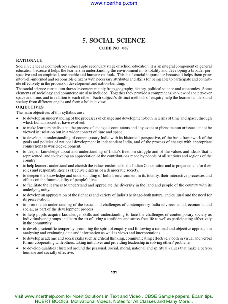 Cbse Syllabus Class 9 SA 1 and SA 2 Social Science Syllabus | PDF ...
