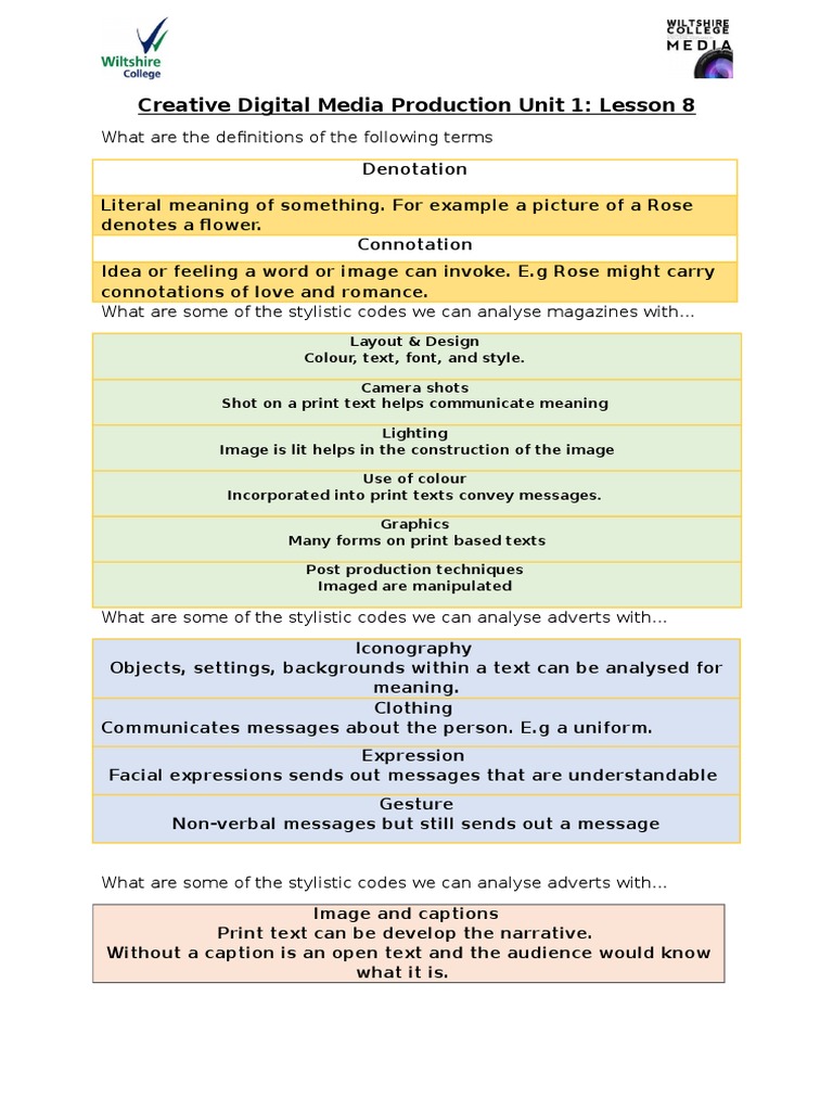 Analyzing Stylistic Codes in Media | PDF | Social Science