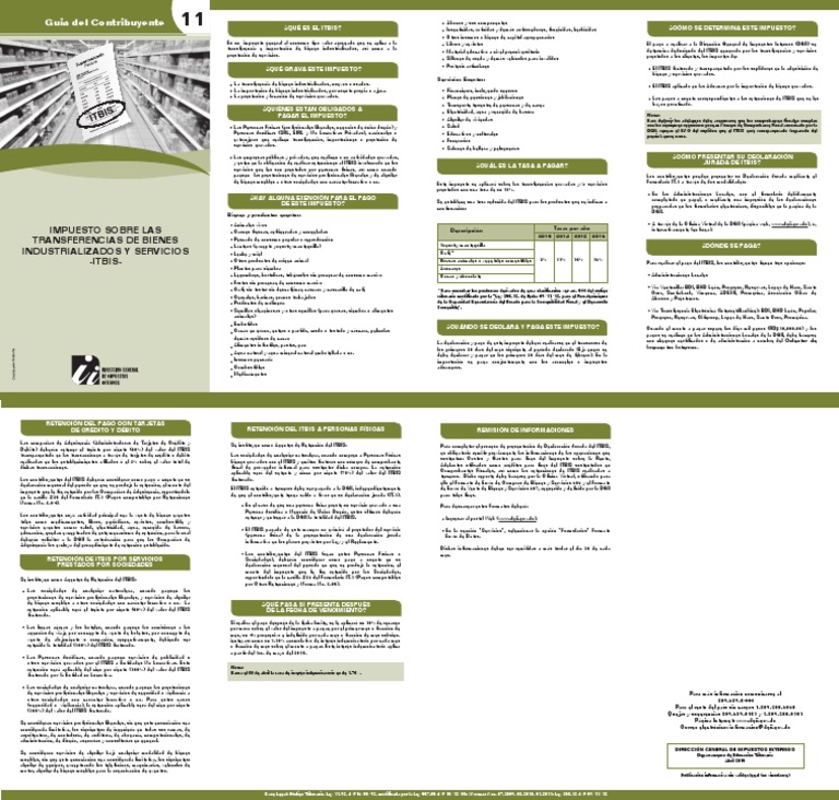 ITBIS (Impuesto A La Transferencia de Bienes Industrializados y ...