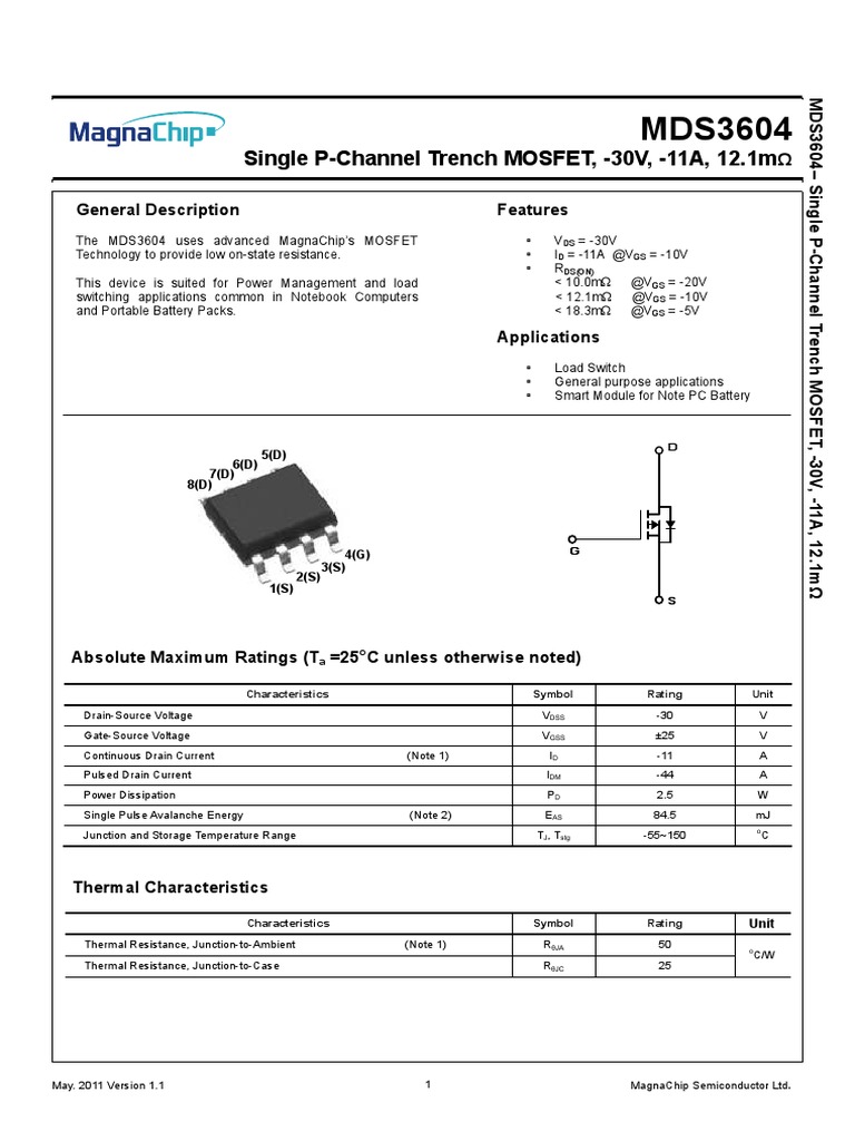 Mds 3604 | Field Effect Transistor | Mosfet