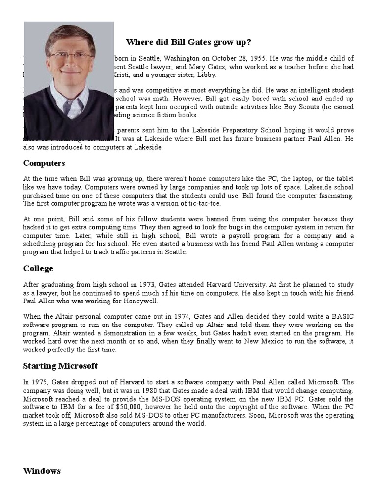 Bill Gates | PDF | Microsoft | Ibm Pc Compatibles