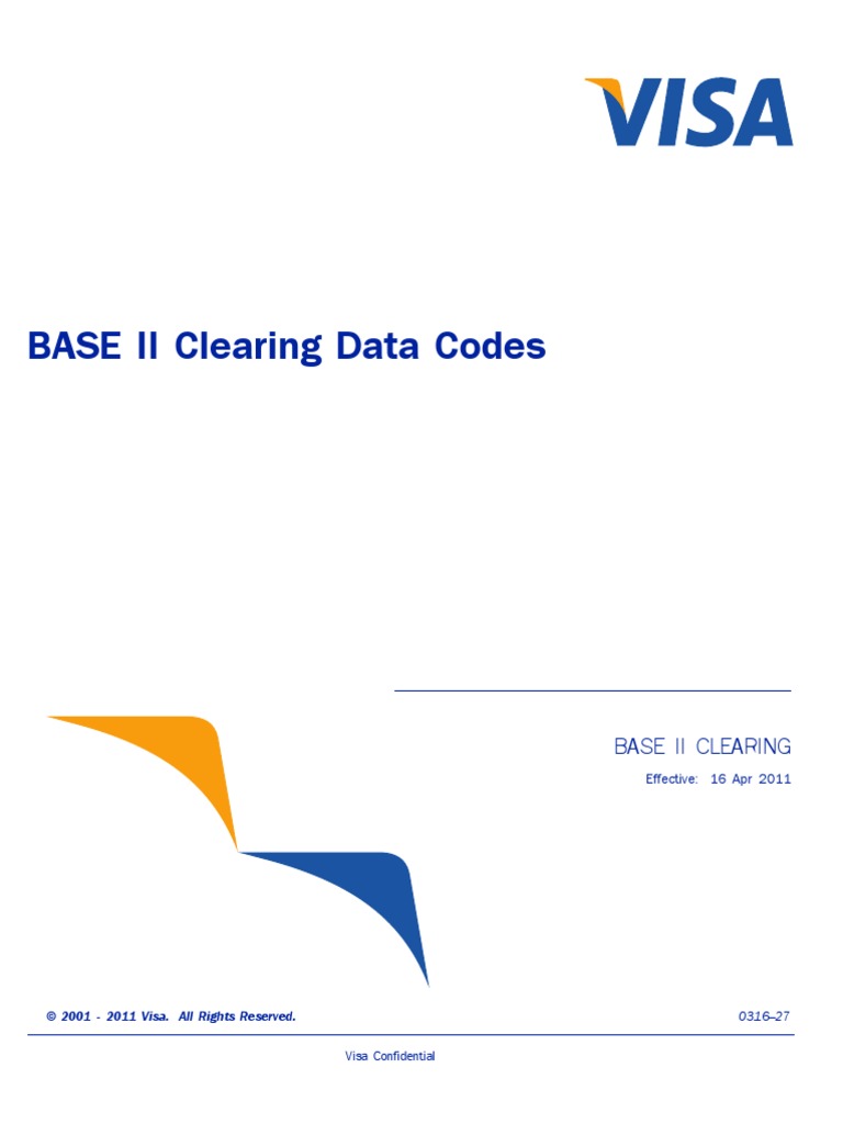 BASE II Clearing Data Codes | PDF