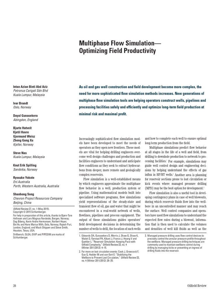 Multiphase Flow Simulation-Optimizing Field Productivity | PDF ...