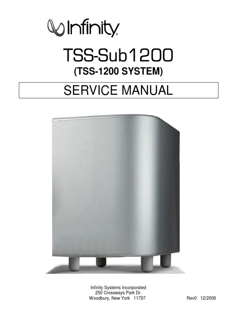 TSS-1200 Infinity Active Subwoofer | PDF