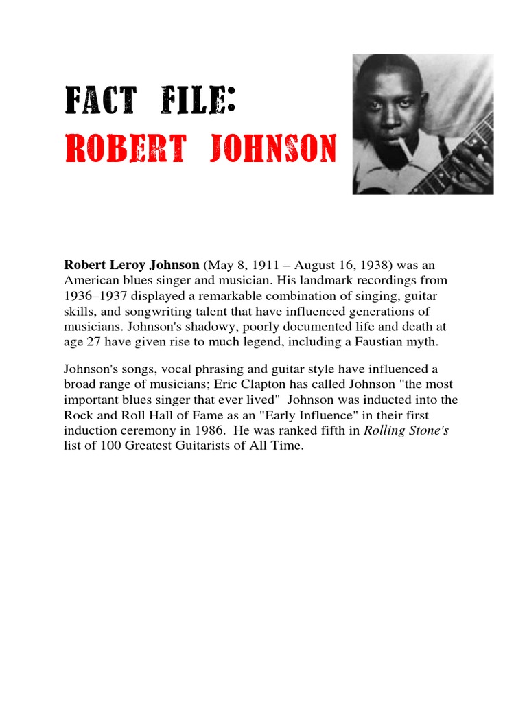 Robert Johnson: Blues Legend and Hall of Famer | PDF | Art | Classics