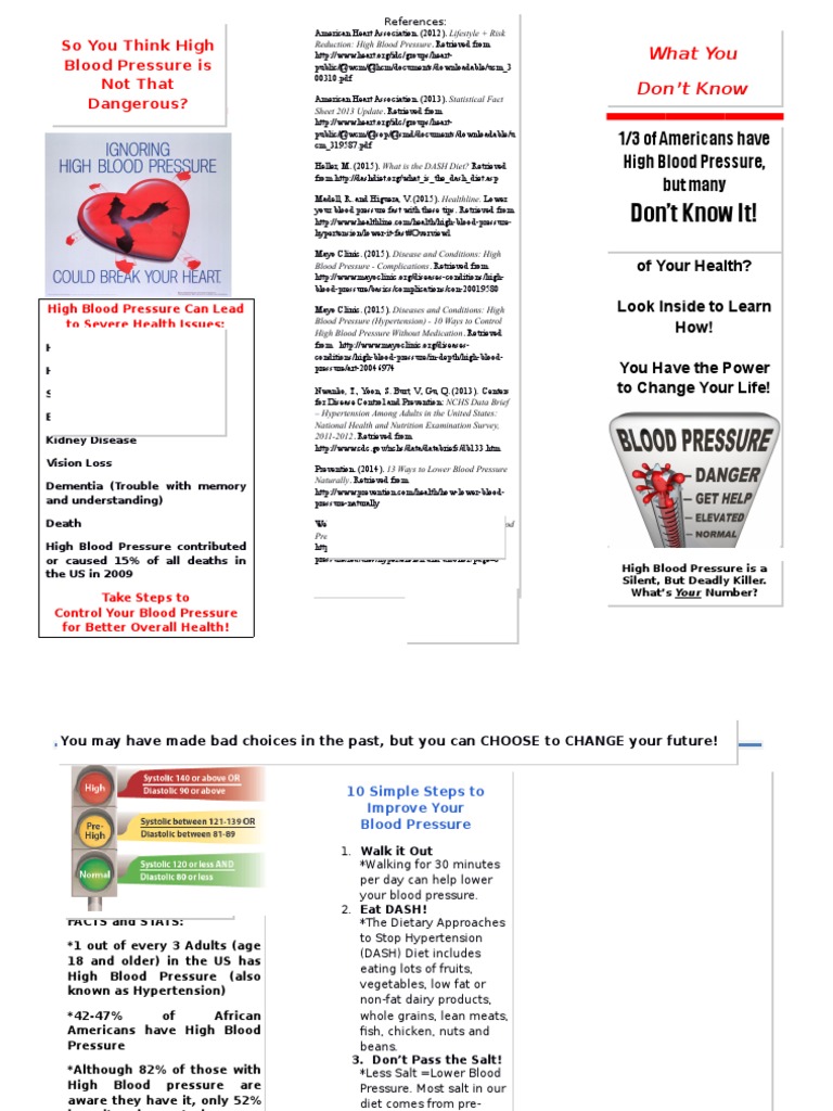 Hypertension Brochure | PDF | Hypertension | Medical Specialties