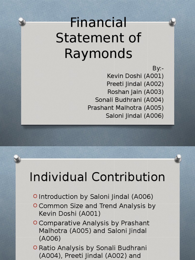 Financial Statement of Raymonds | PDF | Deferred Tax | Equity (Finance)