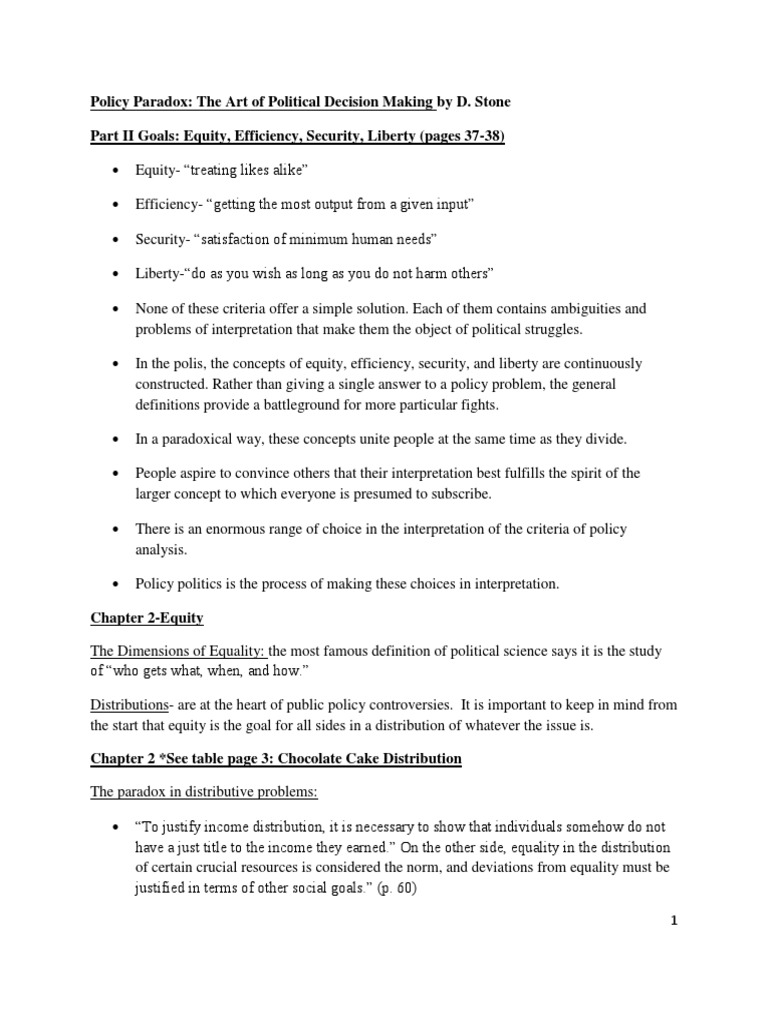 Policy Paradox. Resumen | PDF | Rights | Social Equality