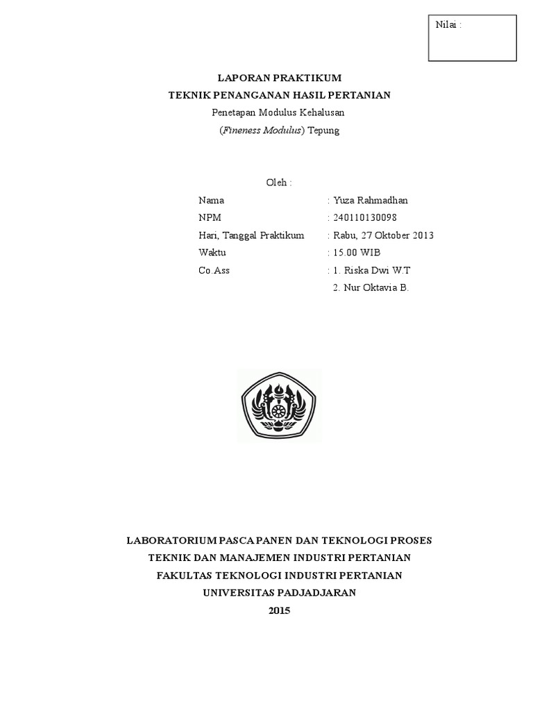Modulus Kehalusan Tepung Pertanian | PDF | Sains & Matematika ...