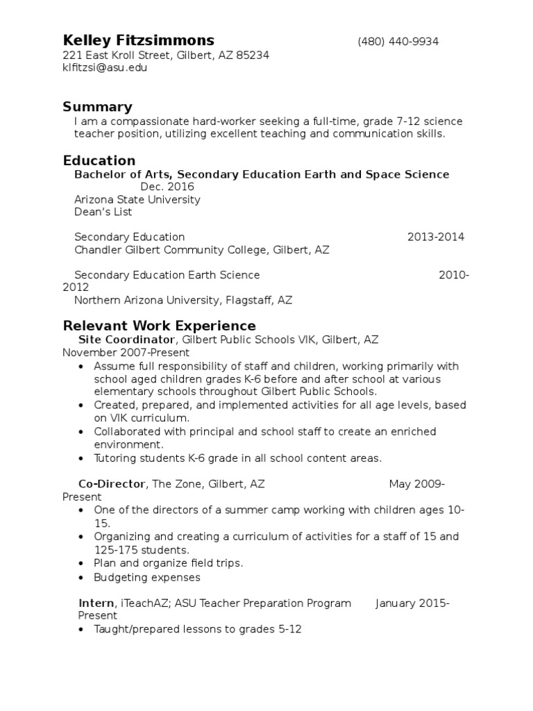 Education Resume | PDF
