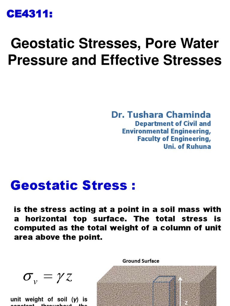 Pore Pressure-Engineering Geology | PDF | Porosity | Soil