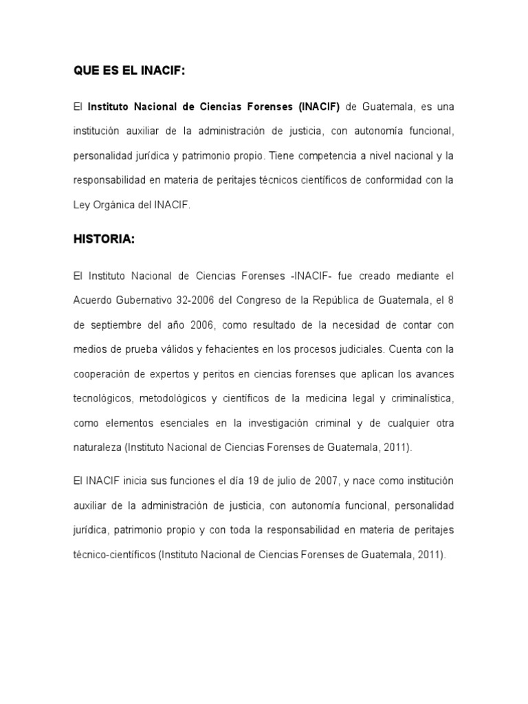 Qué es el INACIF en Guatemala | PDF | Virtud | Gobierno