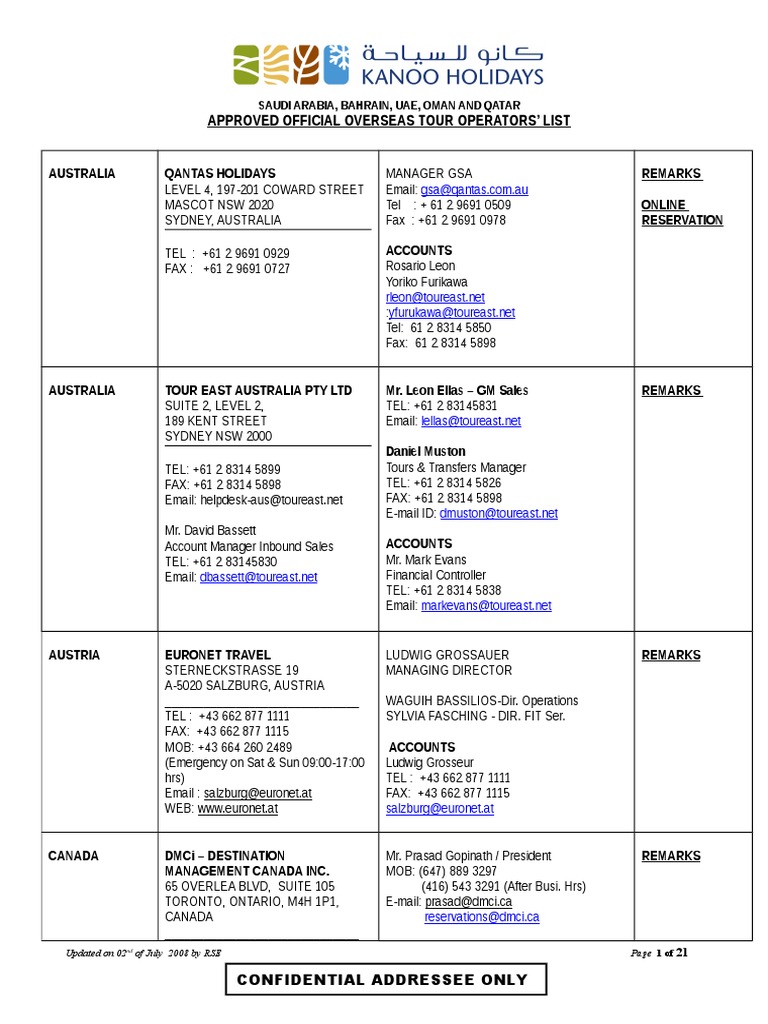 Approved Operators List (Revised 02july08) | PDF