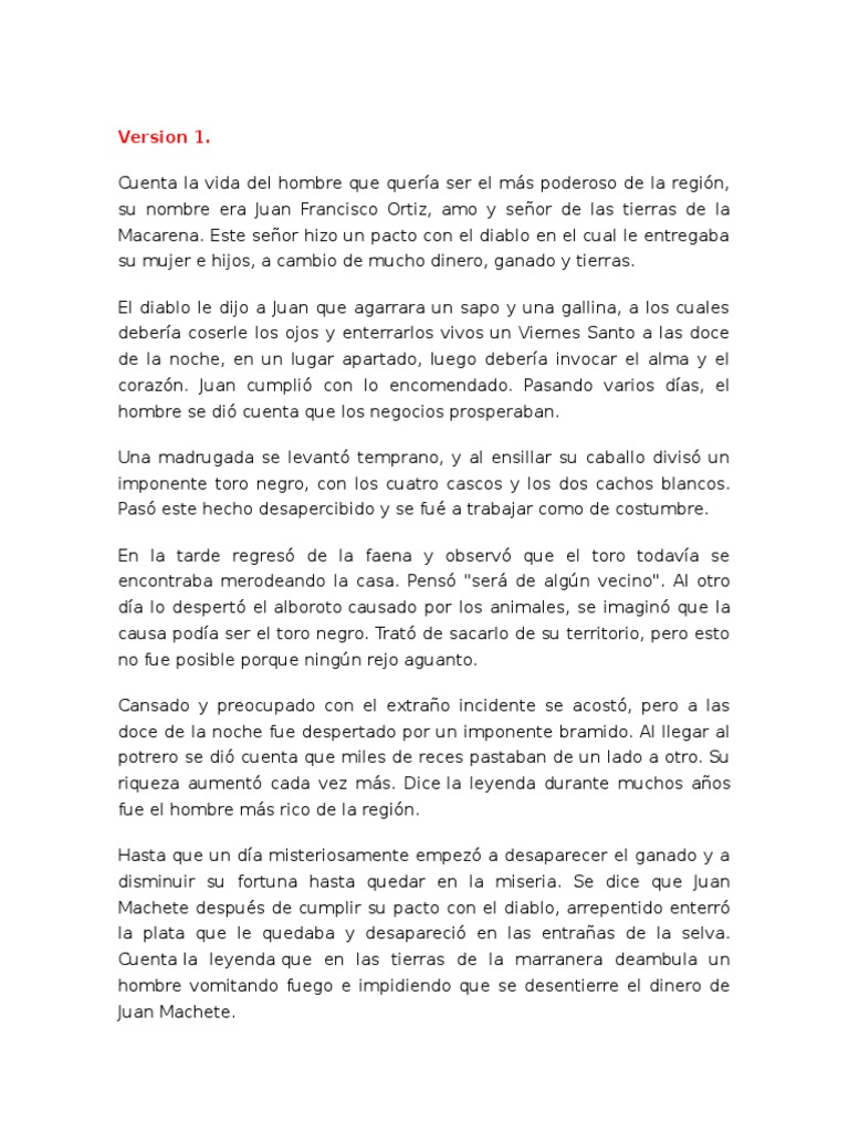 La leyenda de Juan Machete | PDF | Diablo | Religión y creencia